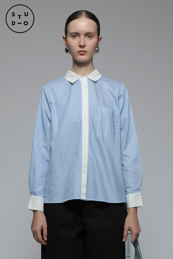 Light Blue Striped Portico – COTTONINK