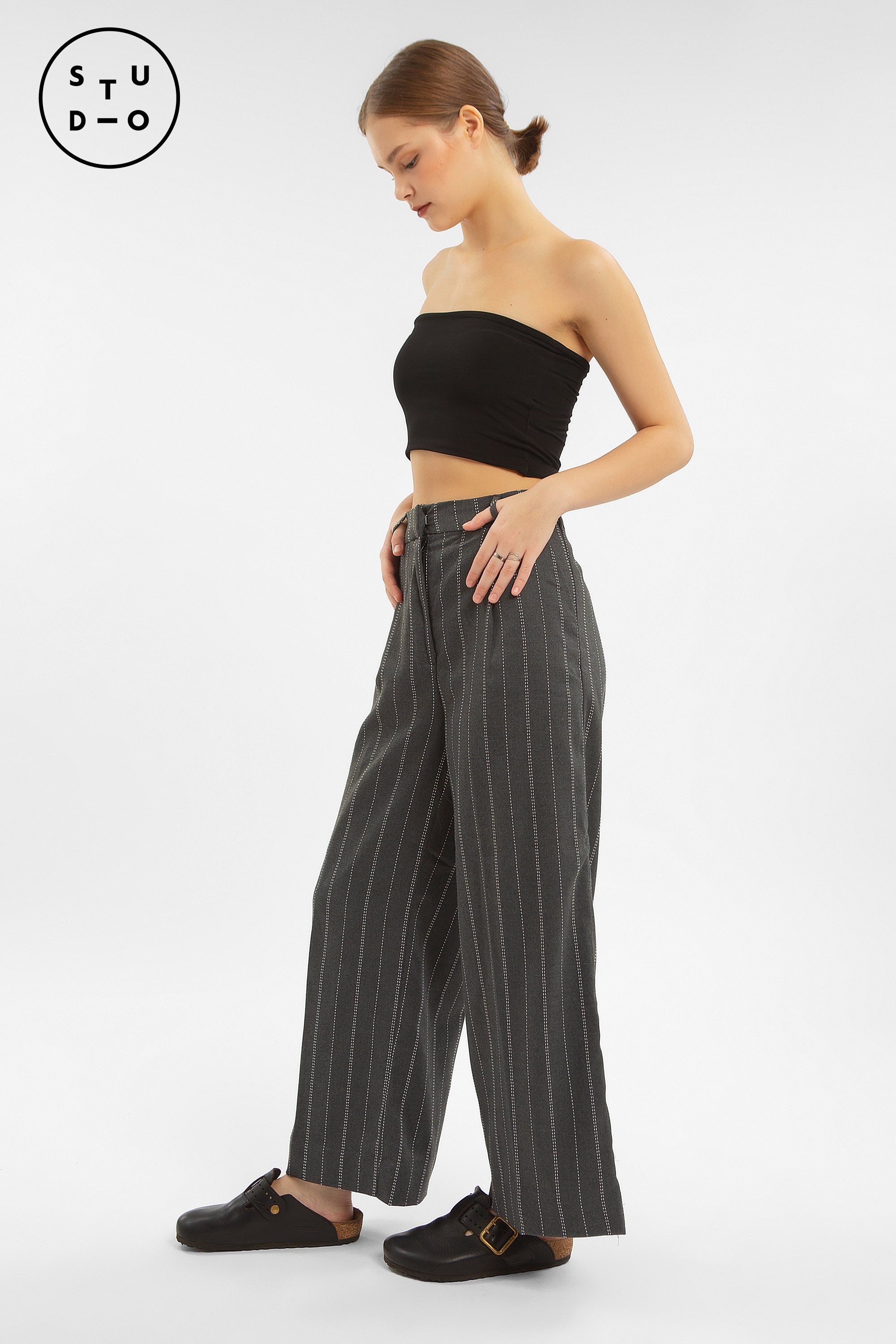 Grey Pinstripes Ginevra – COTTONINK