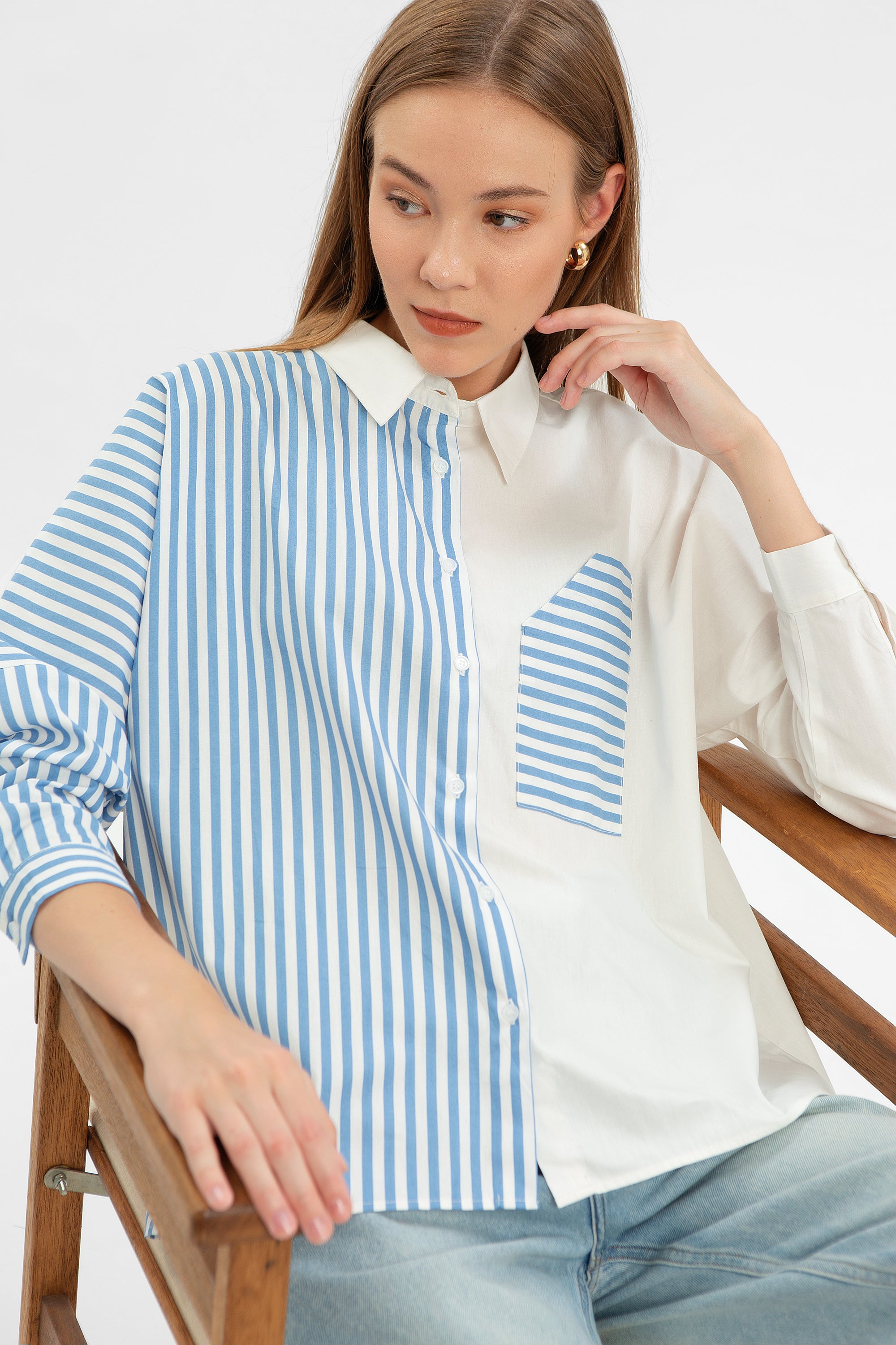 Light Blue Duo Striped Devon – COTTONINK